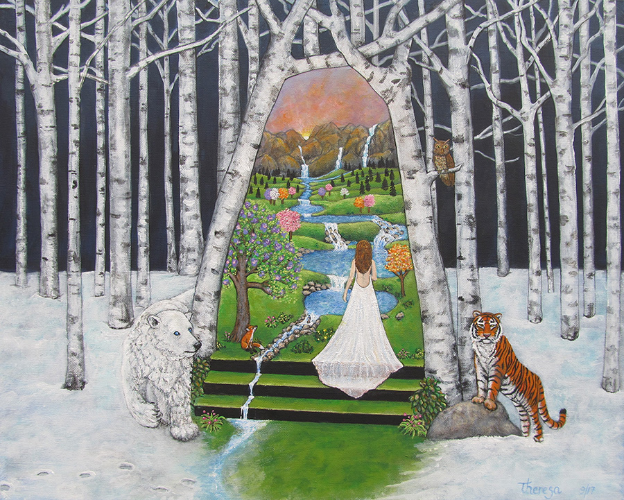 The Threshold - Owl's Flight Art by Theresa Stahl